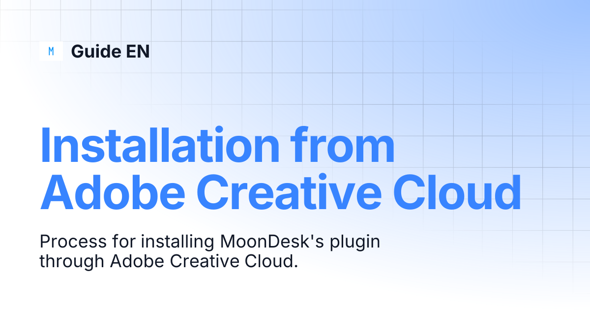 Installation from Adobe Creative Cloud | Guide EN